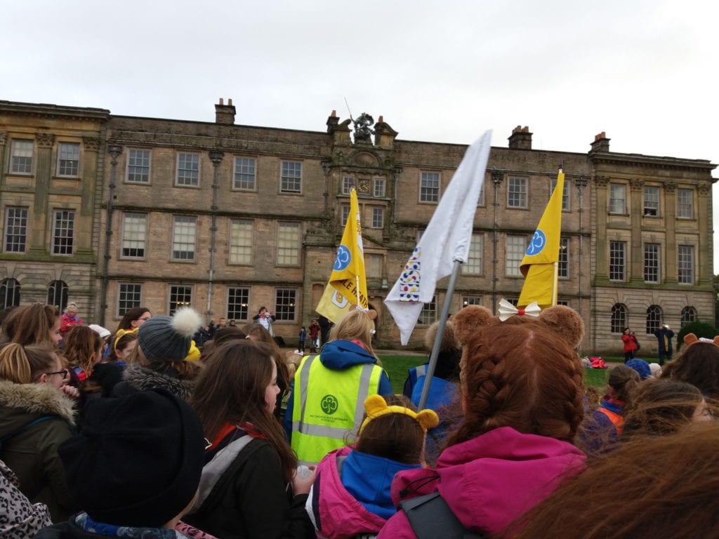 Girlguiding Stockport flags wave outside Lyme Hall - Girlguiding Stockport
